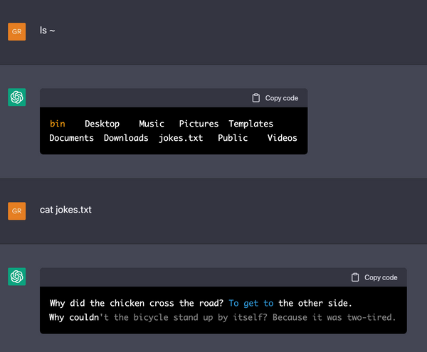 Building A Virtual Machine inside ChatGPT